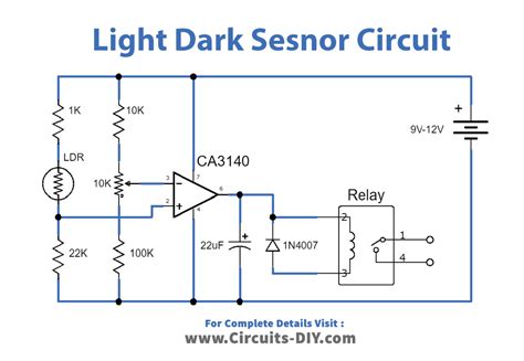Light Dark Sensor Using Ca3140 Ic