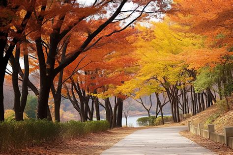 공원의 가을 아름다운 공원 풍경 한국의 자연 떨어지다 계절 공원 배경 일러스트 및 사진 무료 다운로드 Pngtree