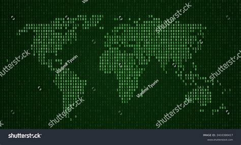 world map shown binary code pattern stock vector royalty free