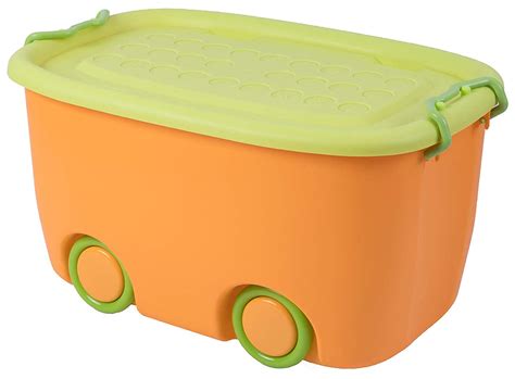 Parasnath Rolling Storage Container Box Yellowgreen Colour 45 Litre Super Large With Wheels