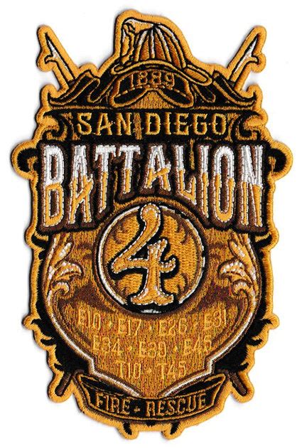 San Diego Battalion 4 Fire Rescue Patch Eagle Emblems And Graphics