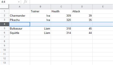Google Sheets Add Cells