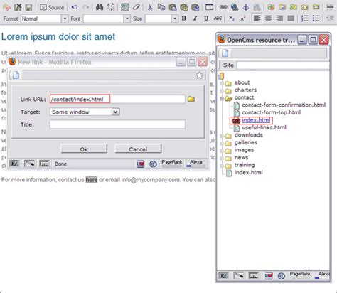 Creating Links OpenCms Knowledge Base