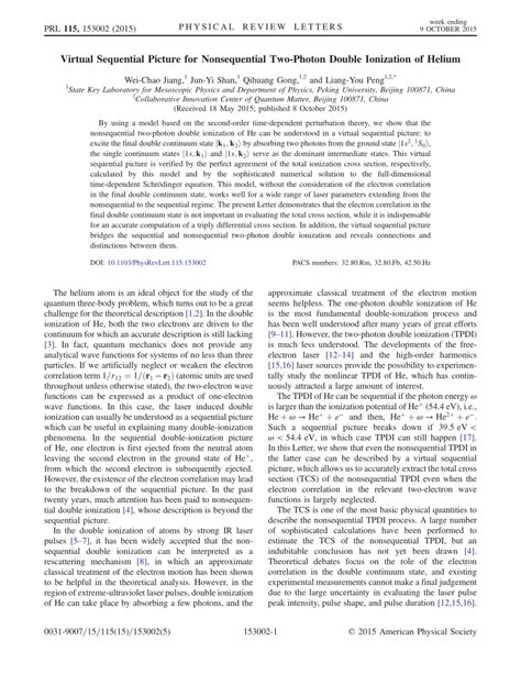 Pdf Virtual Sequential Picture For Nonsequential Two Photon Double Ionization Of Helium