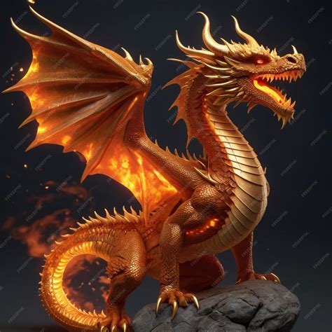 Premium Photo | Powerful Dragon with Fiery Details