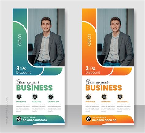 현대적인 Dl 플라이어 또는 랙 카드 디자인 템플릿 프리미엄 벡터