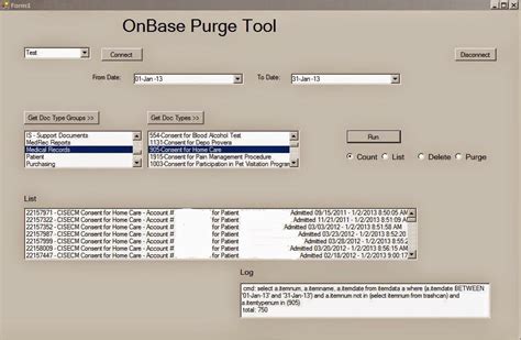 Onbase Api Ideas And Help Onbase Purge Tool