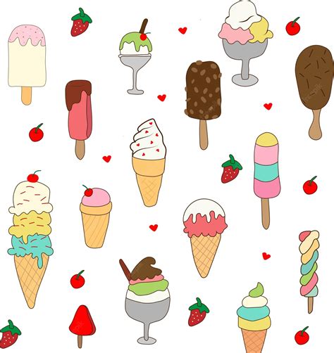 아이스크림 그림 프리미엄 벡터