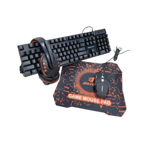 Jertech Victory Ct4 01 Backlit 4 In 1 Gaming Combo Keyboard Mouse Headphone And Mouse Pad
