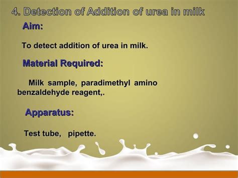Adulteration And Detection Test On Milk Ppt
