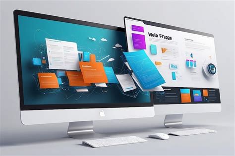 Premium Photo Concept Of Assembling A Web Page From Modules That Fly