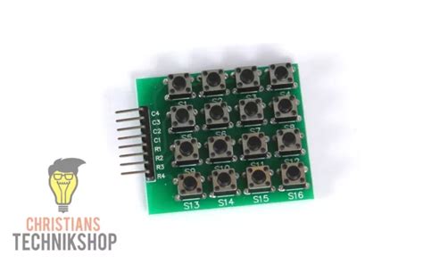 4x4 matrix keypad keyboard tastatur modul 16 tasten 8 leds für arduino