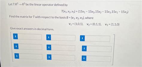 solved let t r3→r3 be the linear operator defined by