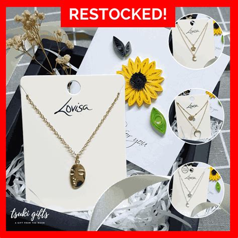[ready Stock] Tsukis Lovisa Necklace T Box With Wish Card Gold