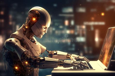Hacker Artificial Intelligence Robot AI Hack Alert Personal Data Intellect Mind Stock