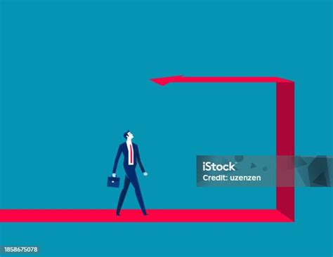 뒷화살표 길을 걷는 사업가 비즈니스 벡터 일러스트 레이 션 개념 걷기에 대한 스톡 벡터 아트 및 기타 이미지 걷기 경제 구부리기 Istock