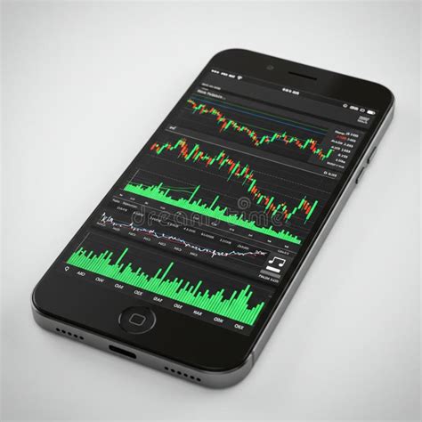 A Smartphone Displays A Financial Trading App Featuring Multiple Charts And Graphs Stock