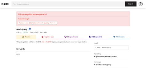 Brutal Deprecation · Issue 3917 · Tanstackquery · Github
