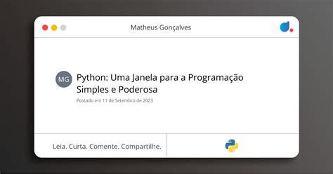 Python Uma Janela Para A Programação Simples E Poderosa Matheus