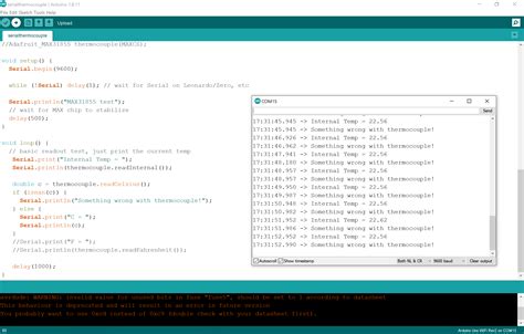 Thermocouple Readings Are Nan Sensors Arduino Forum