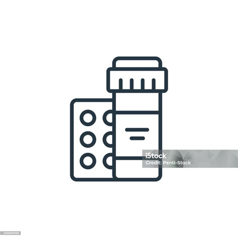약 벡터 아이콘입니다 의학 편집 가능한 뇌졸중 웹 및 모바일 앱 로고 인쇄 매체에 사용하기 위한 의학 선형 기호입니다 얇은 선 그림 벡터 격리 된 윤곽선 도면입니다 아이콘에