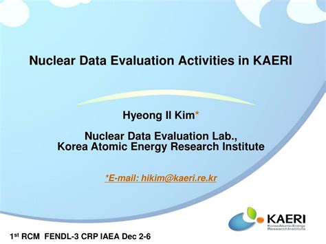 Ppt Nuclear Data Evaluation Activities In Kaeri Powerpoint Presentation Id 4415853