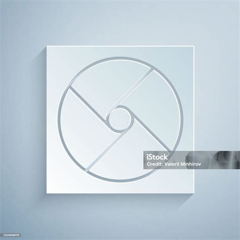 회색 배경에 격리 된 종이 잘라 환기 아이콘 종이 아트 스타일입니다 벡터 일러스트레이션 3차원 형태에 대한 스톡 벡터 아트 및 기타 이미지 3차원 형태 개념 건강