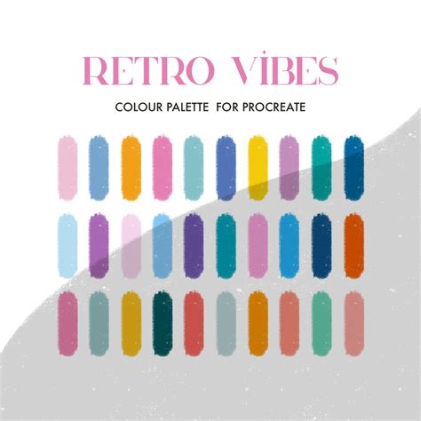 Retro Colour Palette For Procreate Colours Swatches Etsy