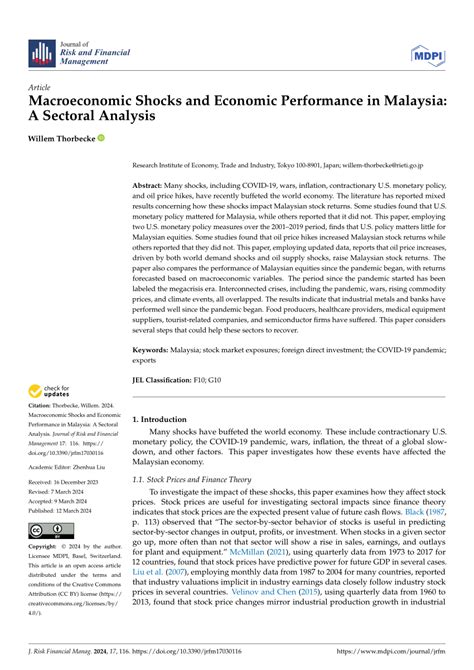 PDF Macroeconomic Shocks And Economic Performance In Malaysia A Sectoral Analysis