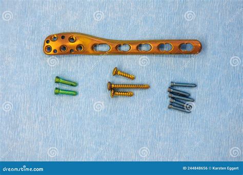 Titanium Surgical Plate And Titanium Screws For The Treatment Of A