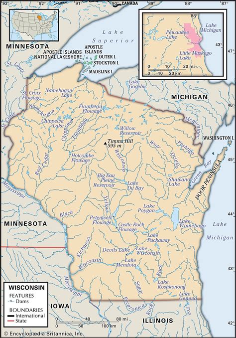 Wisconsin Capital Map Population Facts Geography And History