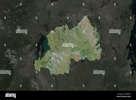 Shape Of Rwanda Separated By The Desaturation Of Neighboring Areas
