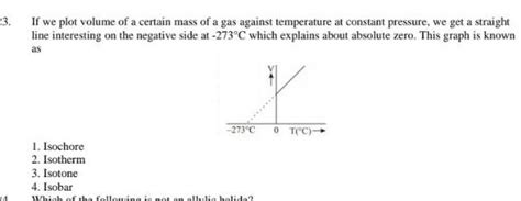 Answered 23 4 If We Plot Volume Of A Certain Mass Of A Gas Against