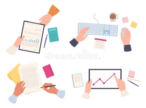 Hands Typing On The Keyboard Vector Concept Illustration Business Work