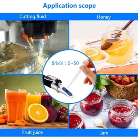 Portable 0 50 Brix Refractometer Handheld Sugar Refractometer 0 50 High Sugar Meter Sweetness