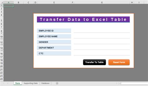data entry form with excel table and vlookup thedatalabs