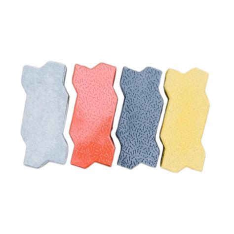 Zig Zag Paver Blocks Concrete Material 2mm Thickness Grey And Red Color Plain Pattern