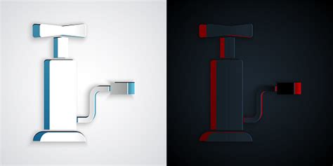 종이 컷 자동차 공기 펌프 아이콘 회색과 검은 색 배경에 격리 종이 아트 스타일 벡터 3차원 형태에 대한 스톡 벡터 아트 및 기타 이미지 3차원 형태 개인 장식품