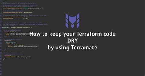 How To Keep Your Terraform Code Dry By Using Terramate