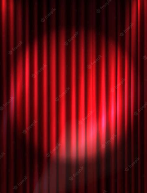 벡터 현실적인 배경입니다 스포트라이트가 있는 빨간 커튼 무대 음악극장 공연 무료 벡터