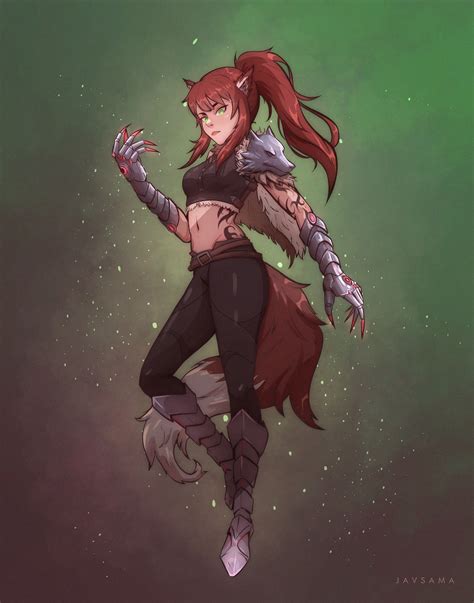 Artstation Cali Javier Samaniego Wolf Character Anime Wolf Girl