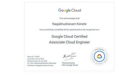 Nagabhushanam Konete On Linkedin Associate Cloud Engineer