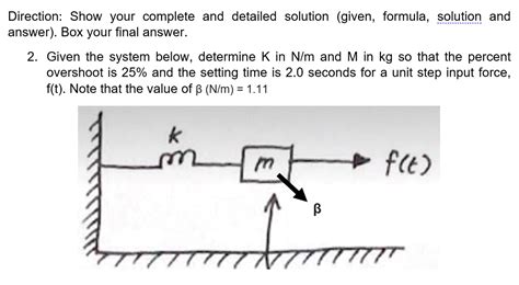Solved Direction Show Your Complete And Detailed Solution Chegg Com