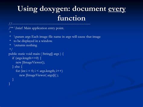 ppt a brief introduction to javadoc and doxygen powerpoint presentation id 1178154