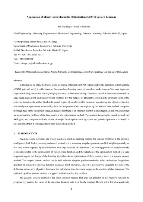 Application Of Monte Carlo Stochastic Optimization Most To Deep