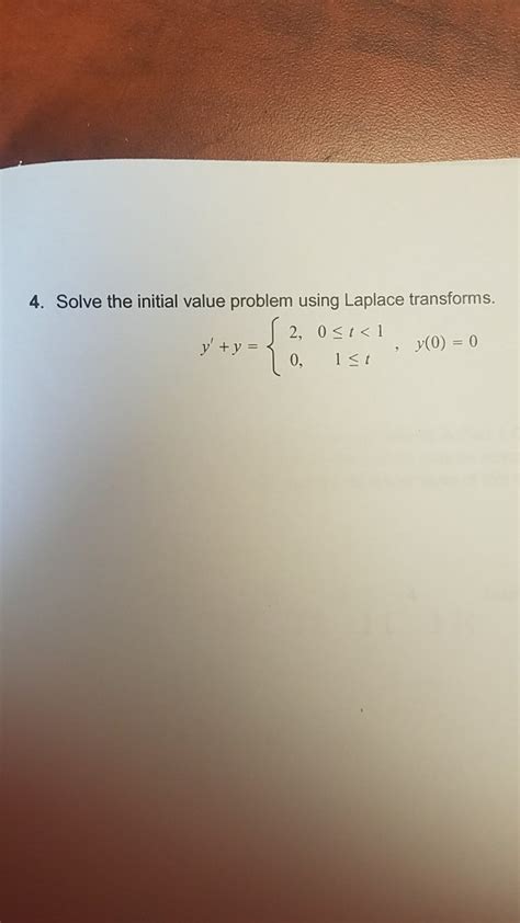 Solved 4 Solve The Initial Value Problem Using Laplace