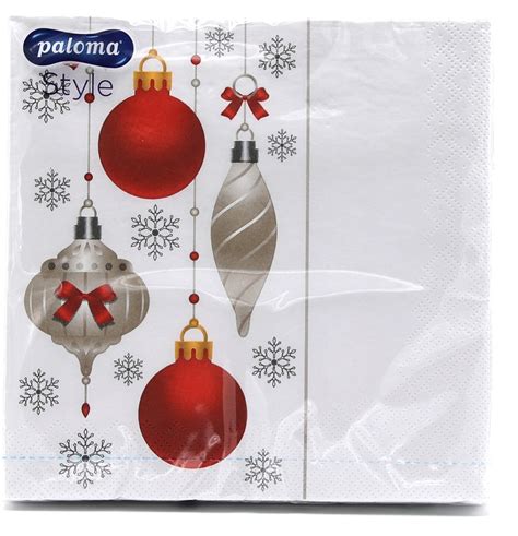 Paloma საახალწლო ხელსახოცი საშობაო ბურთები 3 ფენა 20 ც Veli Store