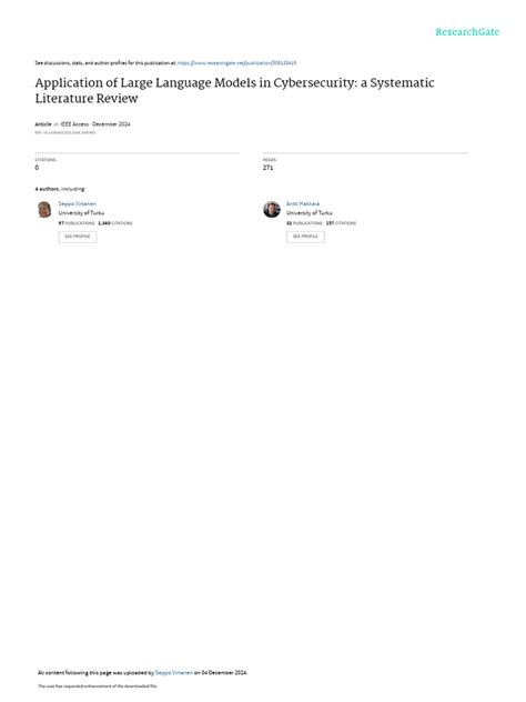 Applicationoflargelanguagemodelsincybersecurityasystematic