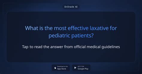 What Is The Most Effective Laxative For Pediatric Patients