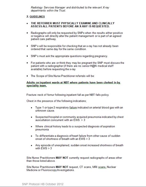 Snp Protocol Radiographer Resource